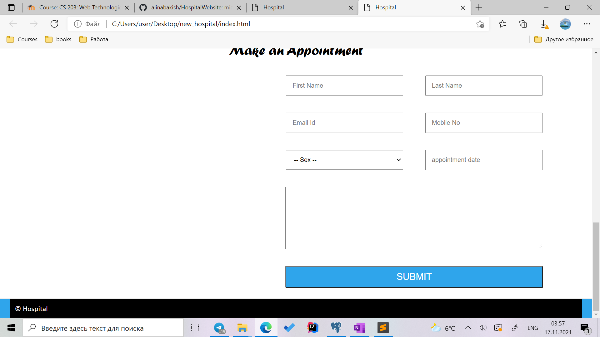 GitHub - alinabakish/HospitalWebsite: midproject
