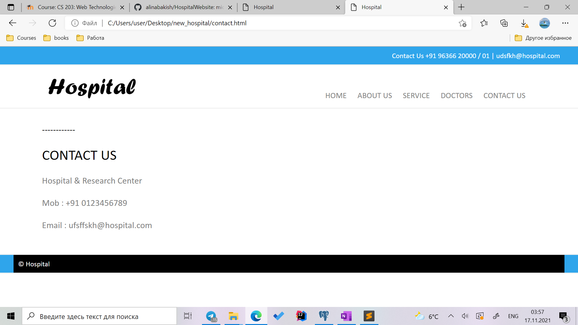 GitHub - alinabakish/HospitalWebsite: midproject