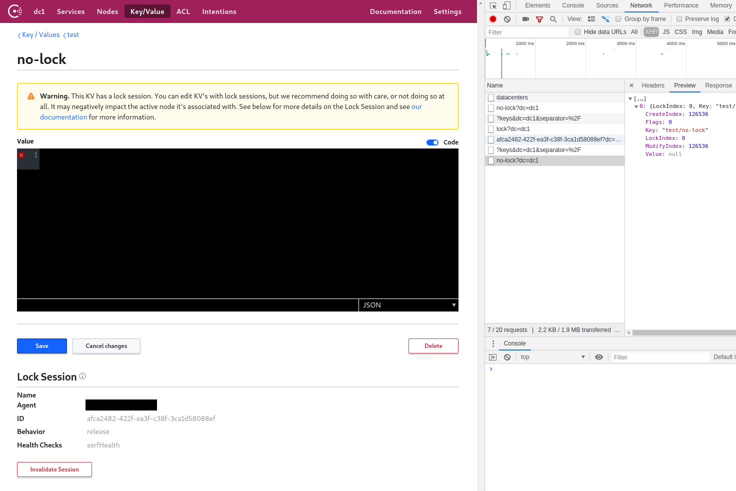 Consul UI lock session warning displayed when no lock is set · Issue ...