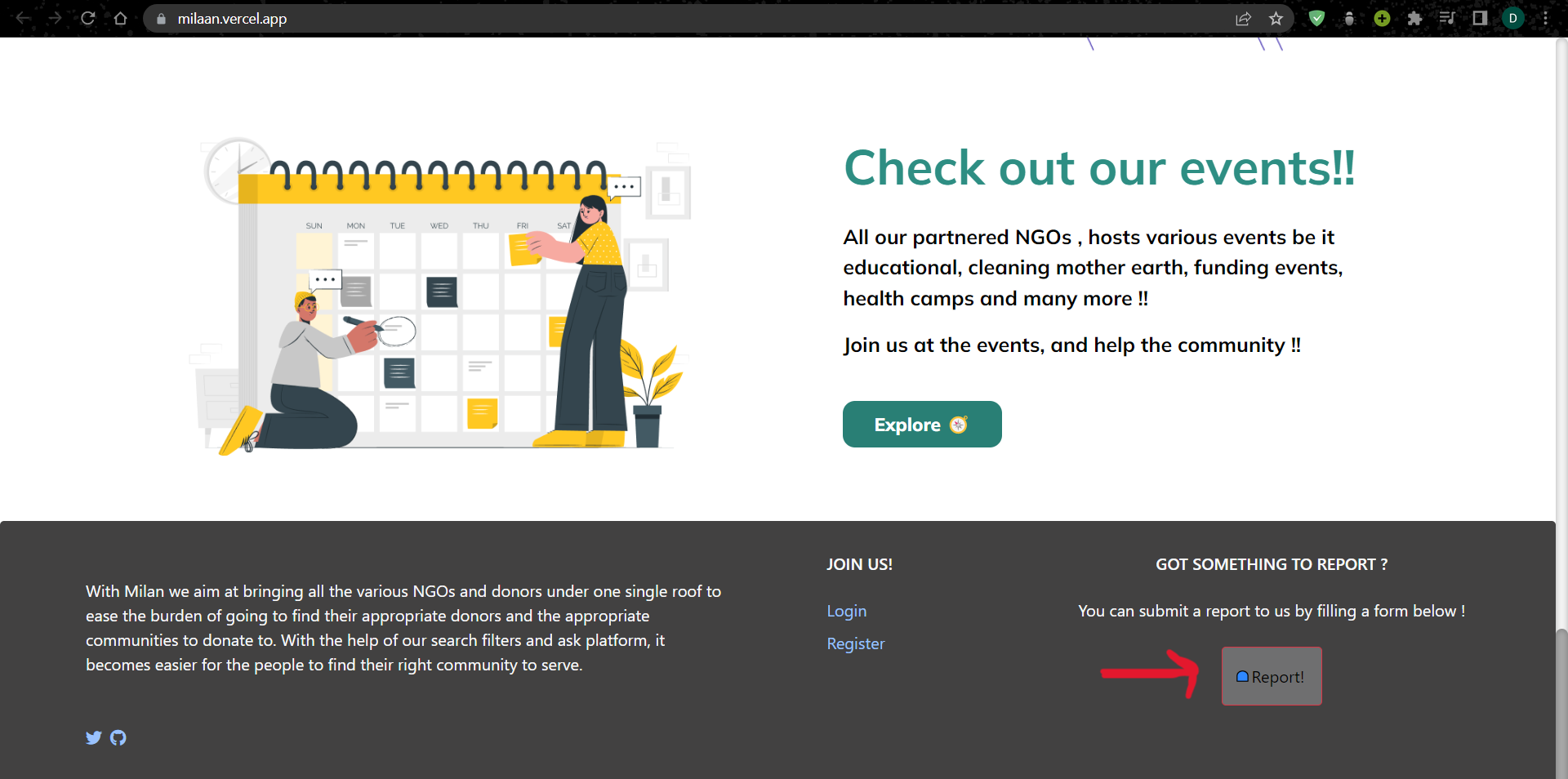 Hover Feature to Report Button · Issue #360 · ngoworldcommunity/NGOWorld · GitHub