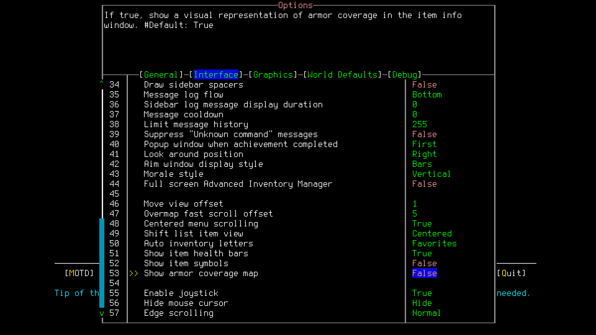 Optionally shrink or remove ASCII coverage art · Issue #58273 · CleverRaven/Cataclysm-DDA · GitHub
