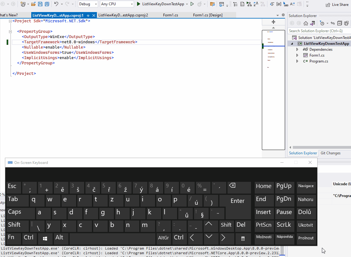 No call to KeyUp event handler on ListView control after upgrading from .NET6 to .NET7 · Issue ...