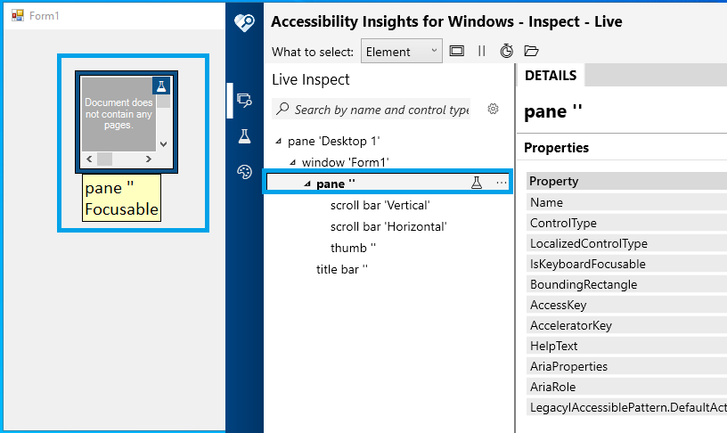 [Accessibility] Inspect or AccessibilityInsights tool's rectangle can't focus on the entire ...