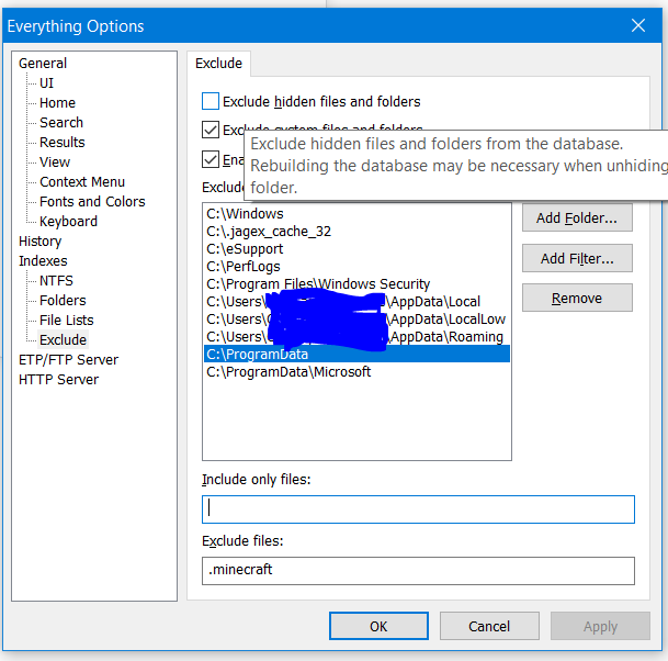 Everything failing to exclude subfolders · Issue #2351 · Wox-launcher ...