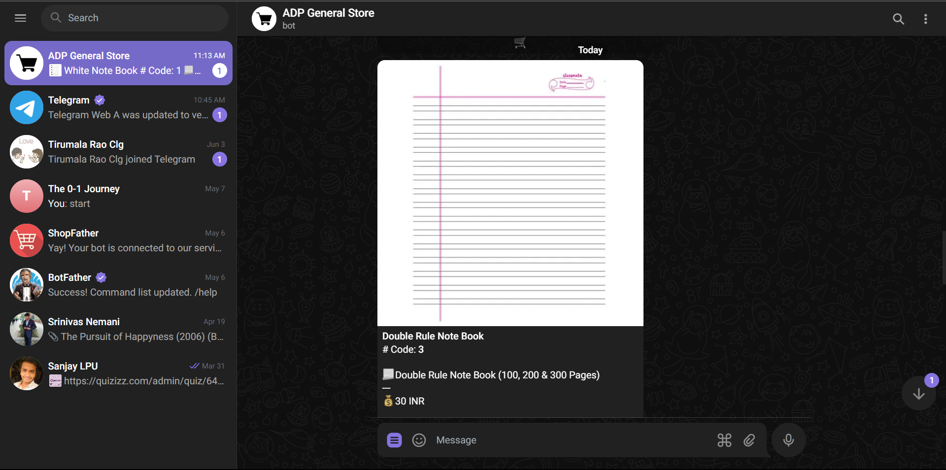 GitHub - Durgaprasad-Akurathi/Telegram-Bot