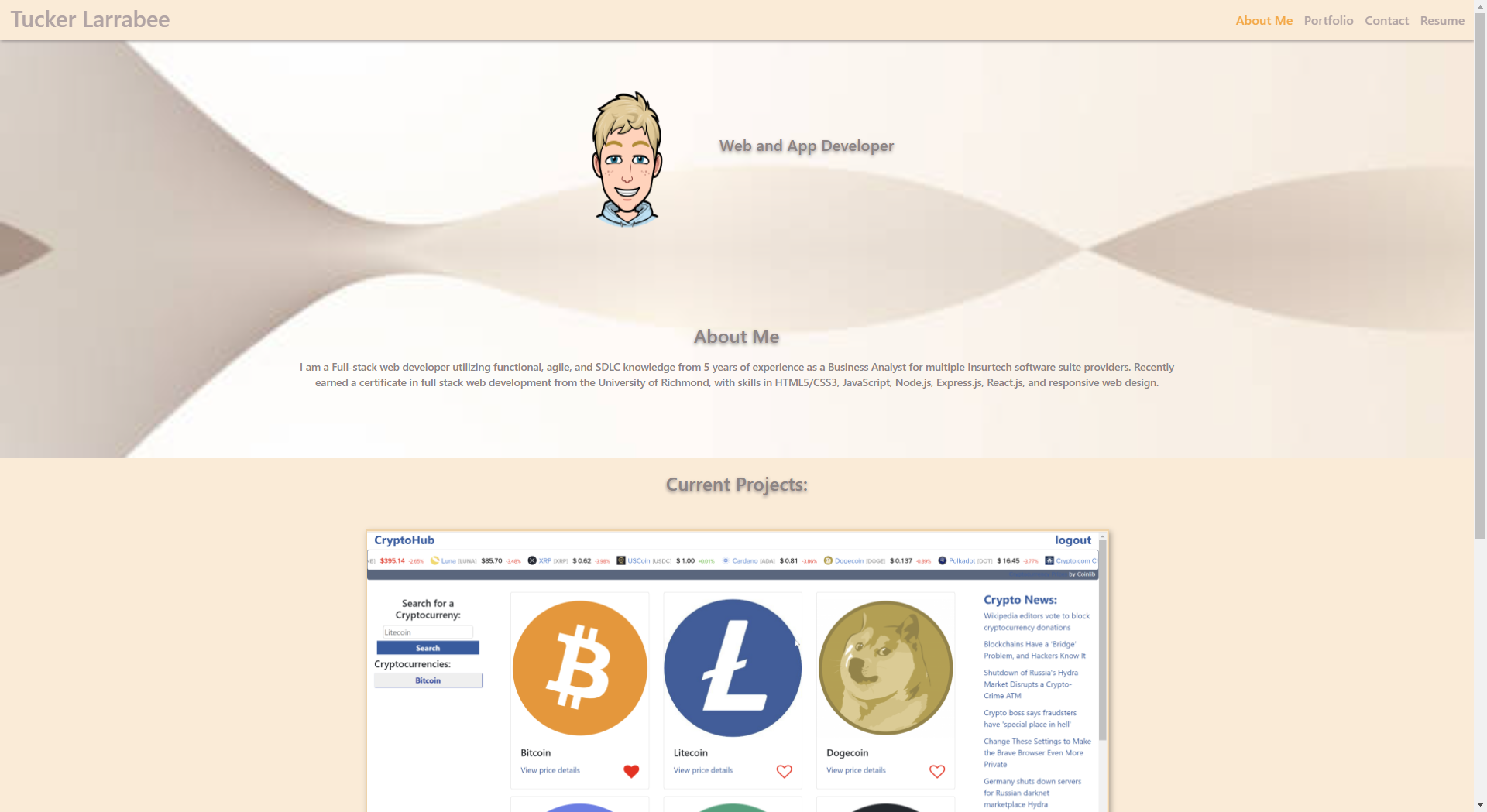 GitHub - TuckerLarrabee/reactPortfolio