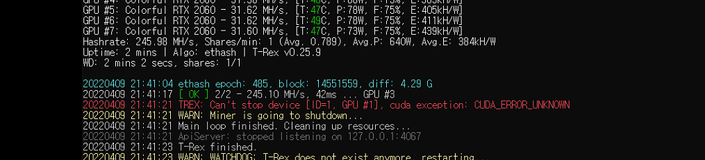 Error: Can't stop device (ID=1, GPU #1). cuda exception: CUDA_ERROR_UNKNOWN · Issue #1207 ...