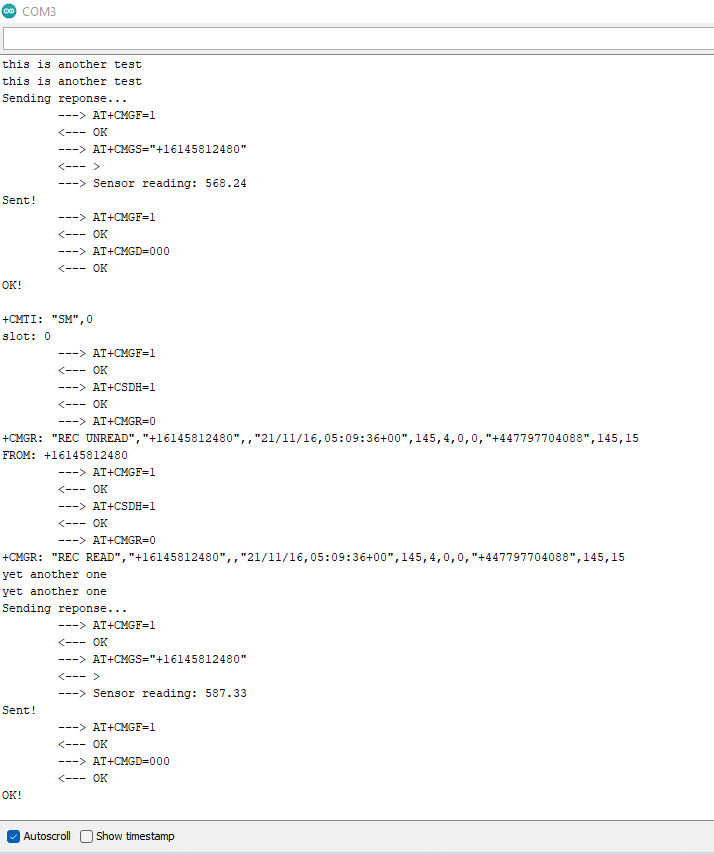 Issues Sending Texts · Issue #275 · botletics/SIM7000-LTE-Shield · GitHub