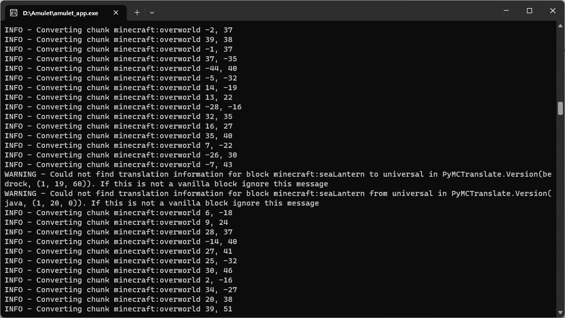 [Bug Report] Some of the Sealanterns and Concrete Powder Are NOT Converted · Issue #788 · Amulet ...