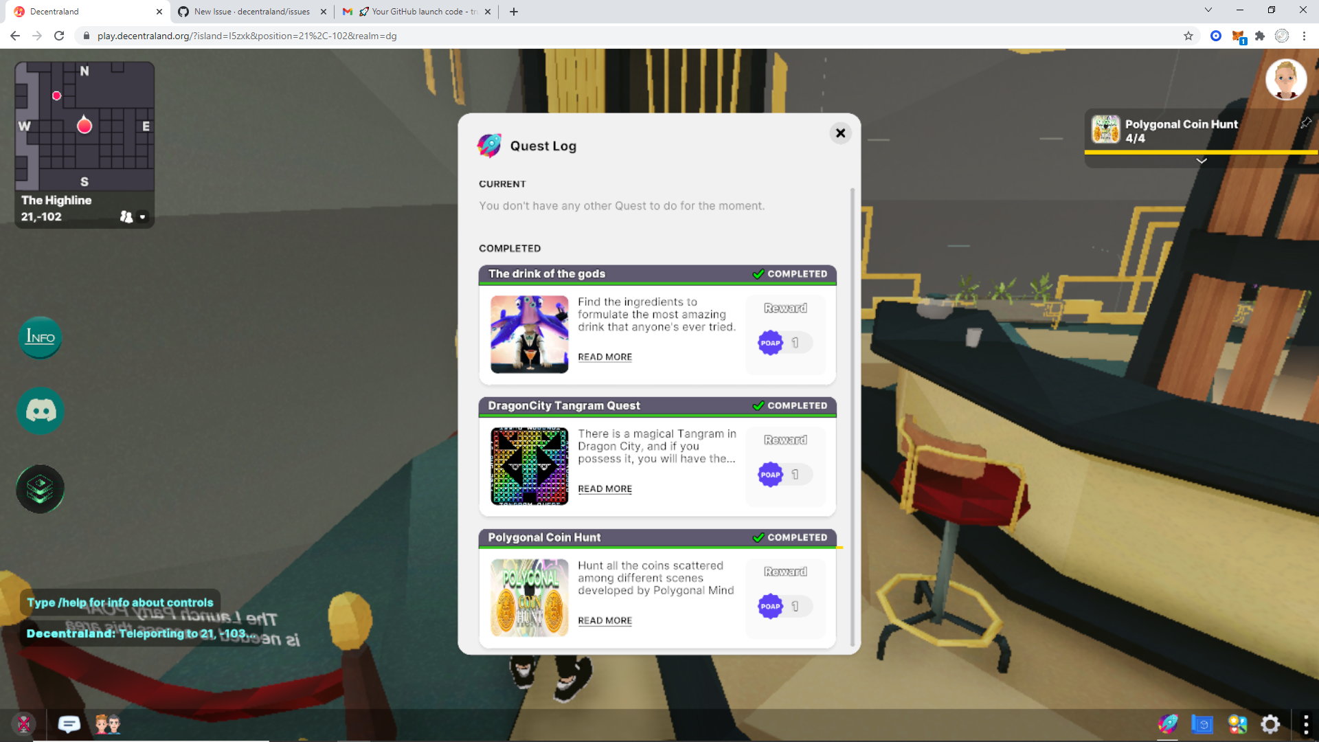 Polygonal Coin Hunt Glitch · Issue #93 · decentraland/issues · GitHub