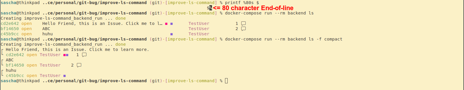 Output Of `git Bug Ls` Doesnt Fit In An 80 Column Terminal · Issue 699 · Git Buggit Bug · Github