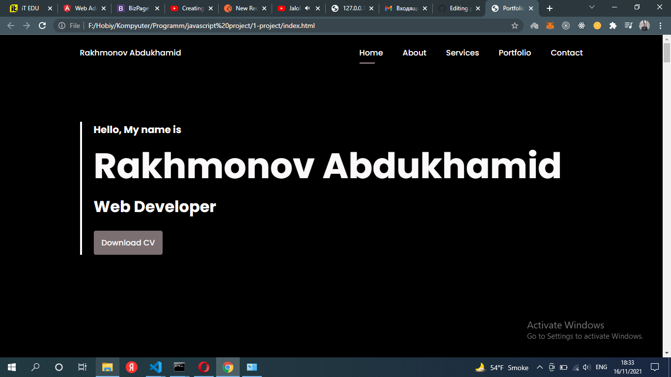 GitHub - AbdulhamidRaxmonov/portfolio_html