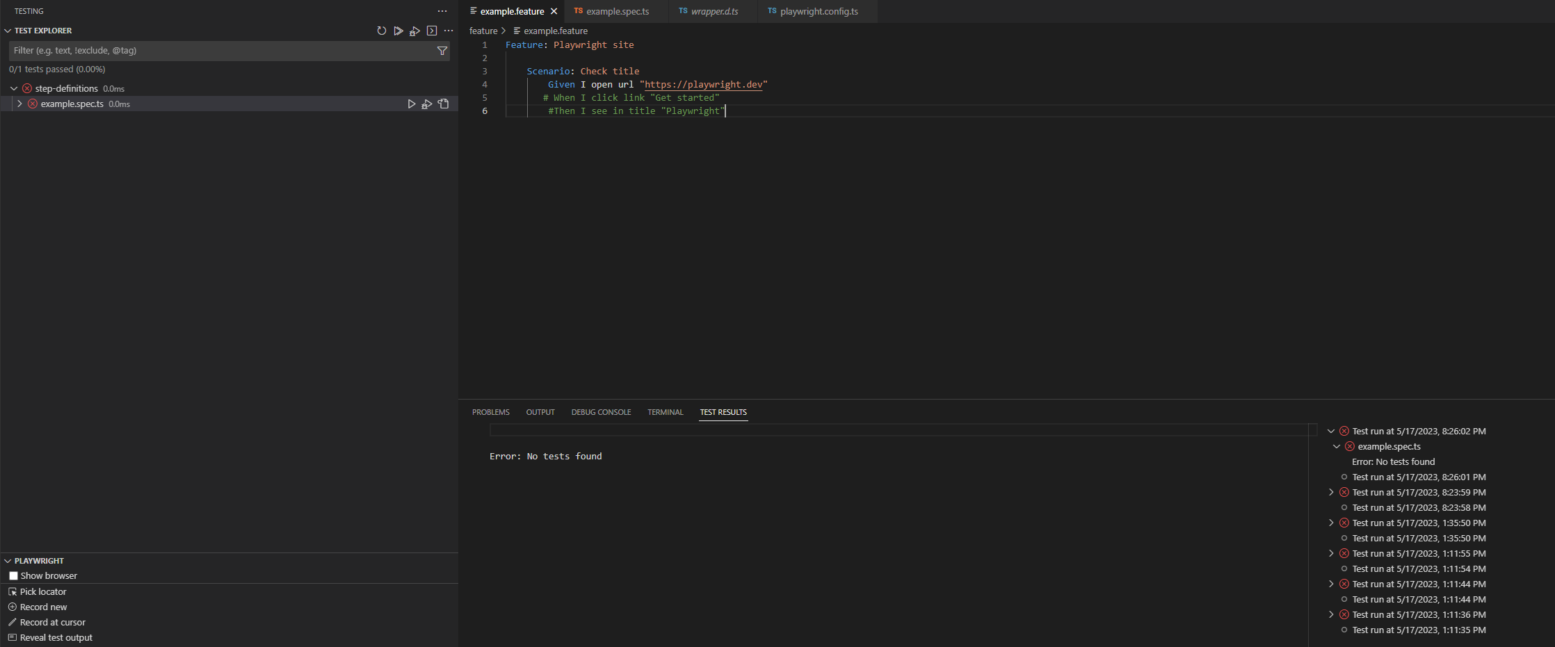 test location is node_modules/gherkin-wrapper/.../playwright.js · Issue ...