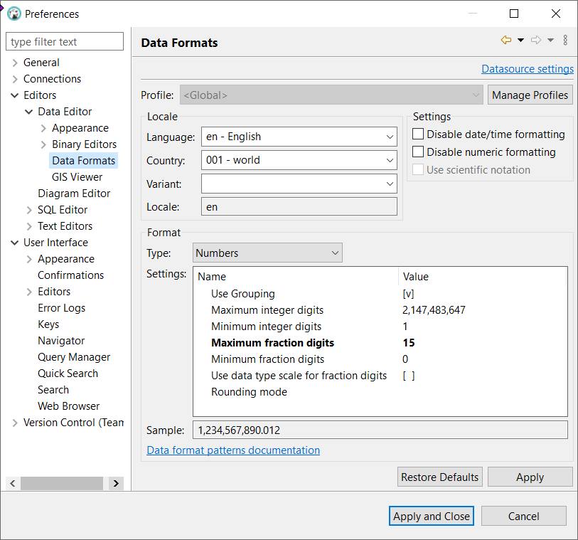 Number formatting: fractional digits not working for IRIS · Issue #14578 · dbeaver/dbeaver · GitHub