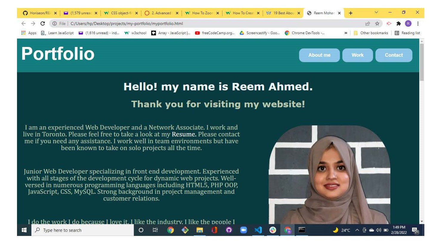 GitHub - ReemMDA99/Reem-portfolio: -To create an impressive and attractive portfolio which will ...