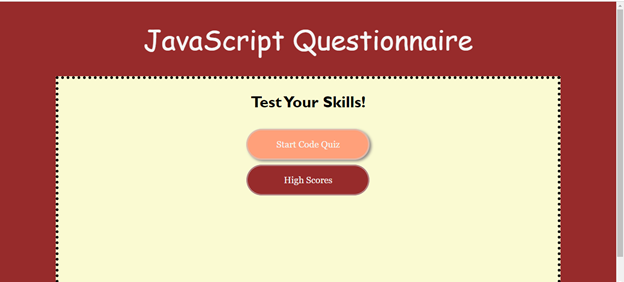 GitHub - ReemMDA99/JavaScript-Questionnaire: Weekly Challenge 4- Web API's