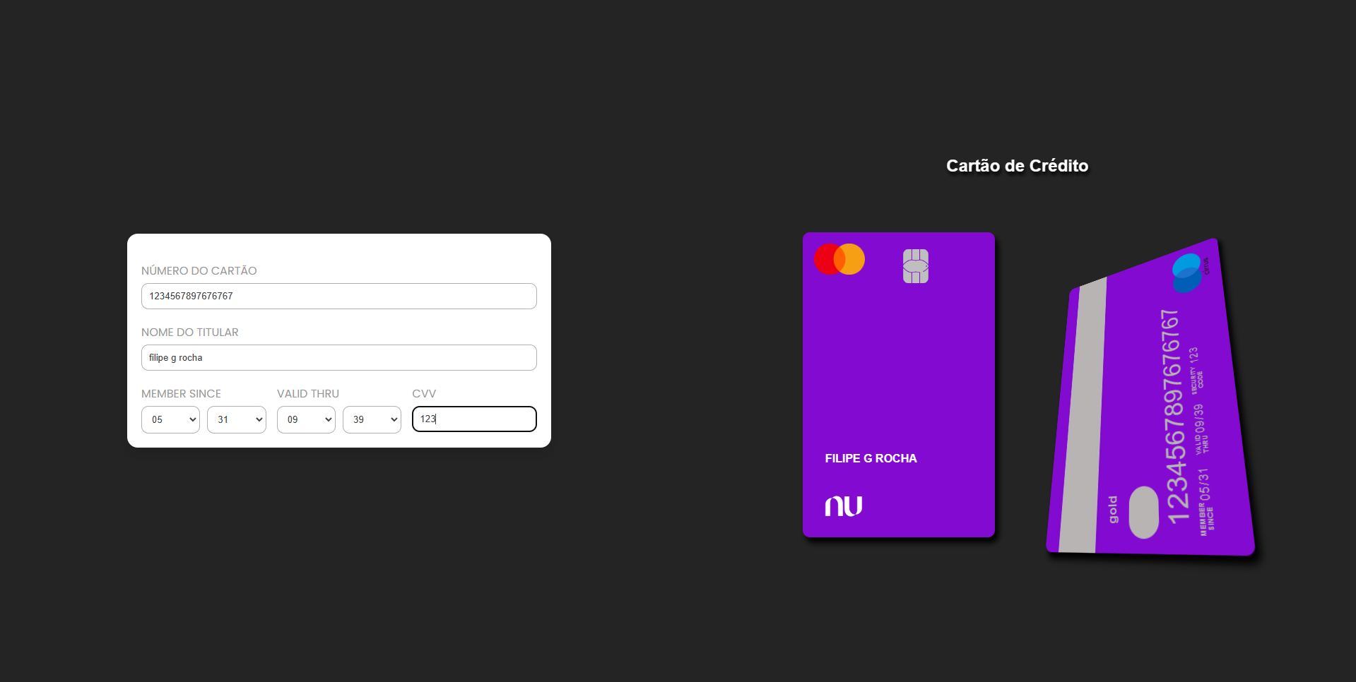 GitHub - FilipeGabrielRocha/cartao-credito: Projeto cartão de crédito