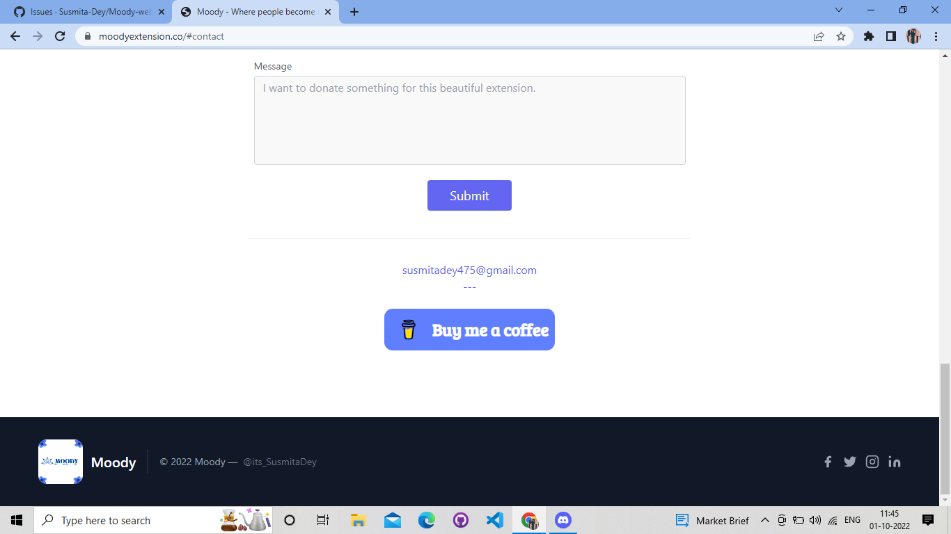 Footer · Issue #4 · Susmita-Dey/Moody-website · GitHub
