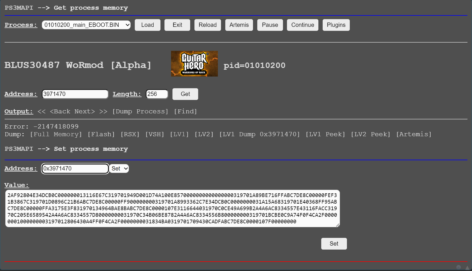 Trying to edit memory with PS3MAPI, keep getting `Error: -2147418099` · Issue #944 · aldostools ...