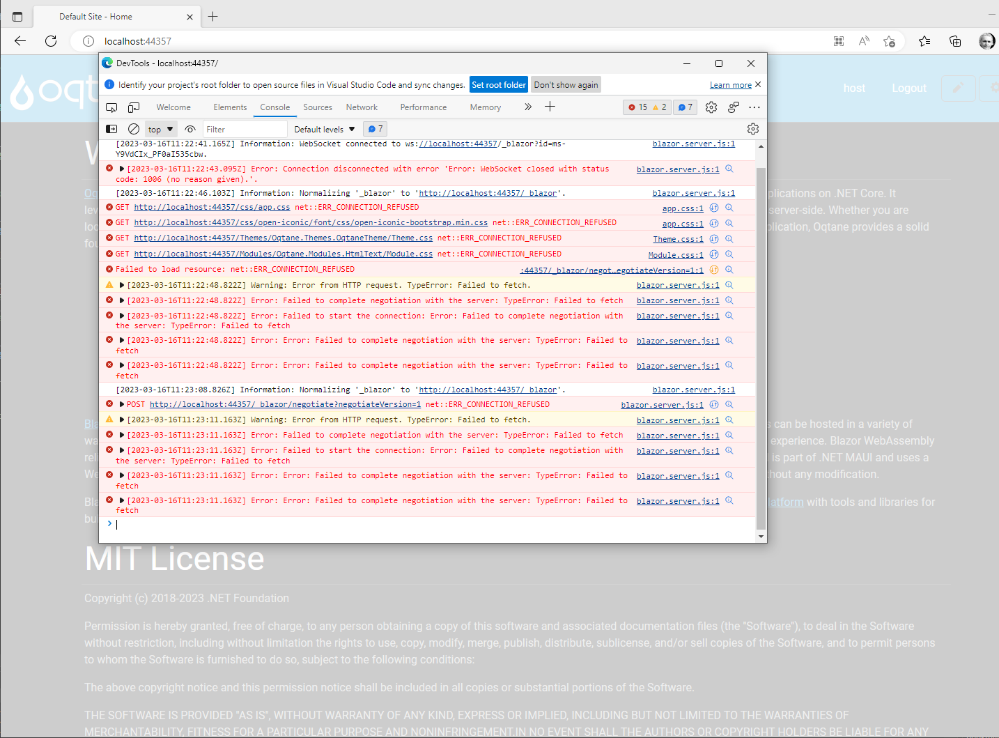 Insta-Crash debugging in Chrome · oqtane oqtane.framework · Discussion #2686 · GitHub