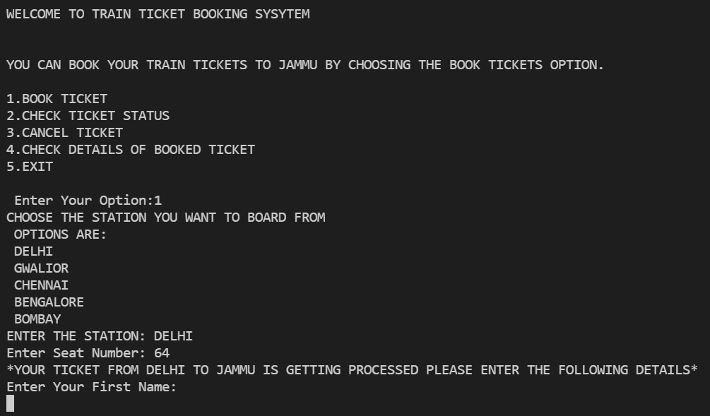 GitHub - JOSHI53/Railway_User_Data_Simulator: This is a small simulator of a booking ...