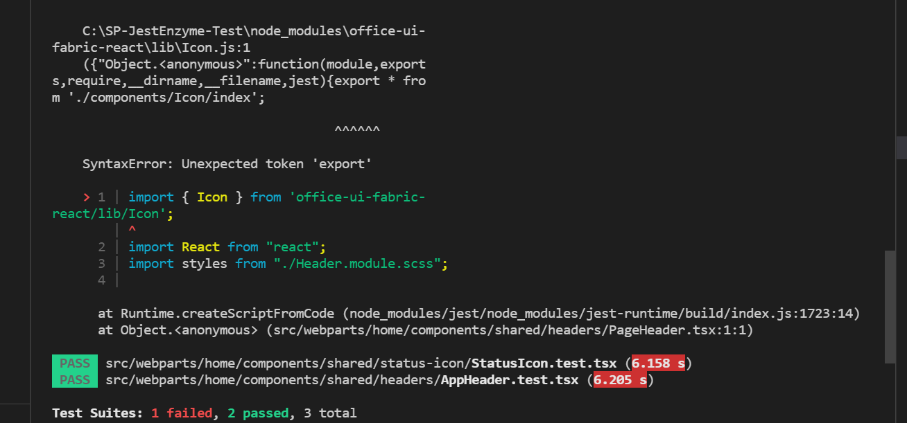 Jest And Enzyme When Used With Spfx Throws Error · Issue 7623 · Sharepointsp Dev Docs · Github