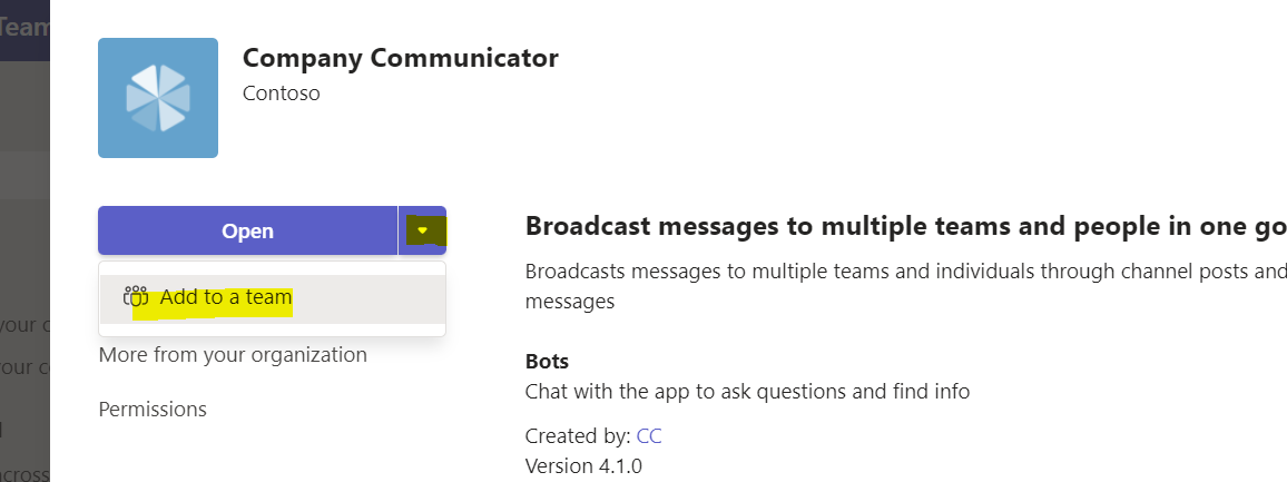 Adding Communicator to all Teams · Issue #600 · OfficeDev/microsoft ...