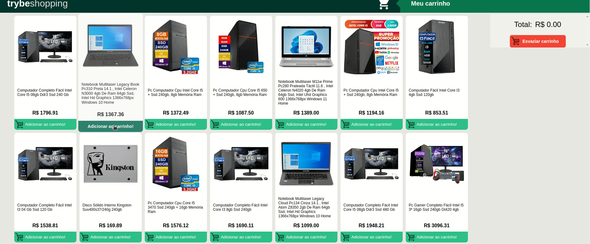 GitHub - FlavioVillar/Project-Shopping-cart: Projeto de carrinho de ...