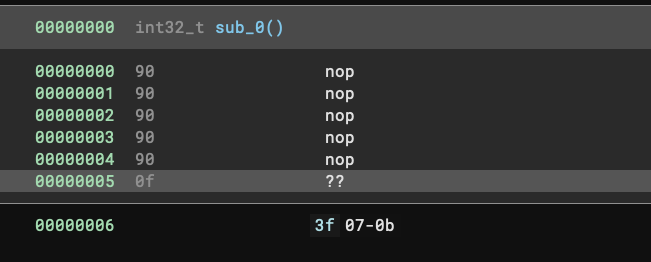 "Patch"->"Convert To NOP" does not work on an invalid instruction · Issue #4597 · Vector35 ...