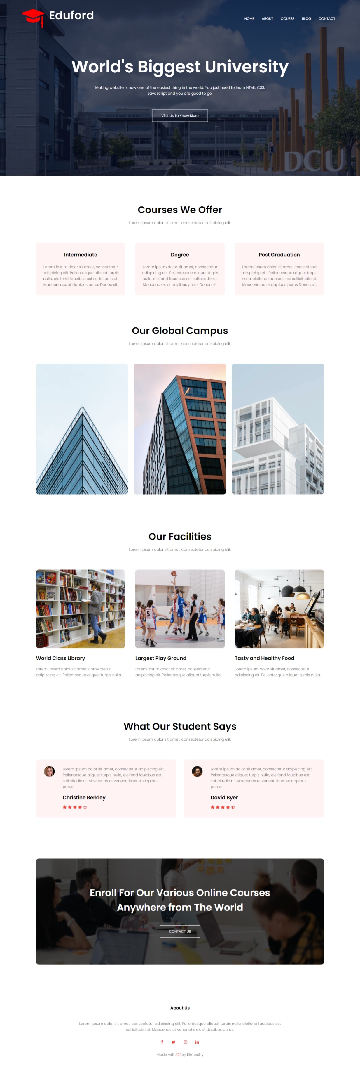 GitHub - elmesthy/ResponsiveCourseWebsite: Full Responsive Multi Page ...