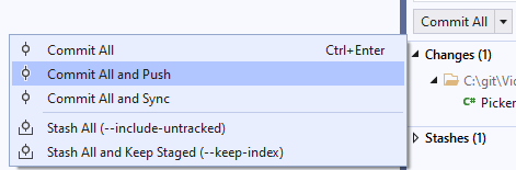 Add "Commit and Push" option in UI for Git · Issue #120647 · microsoft ...