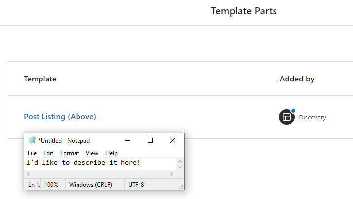 Add support for Descriptions of Template Parts · Issue #46068 ...