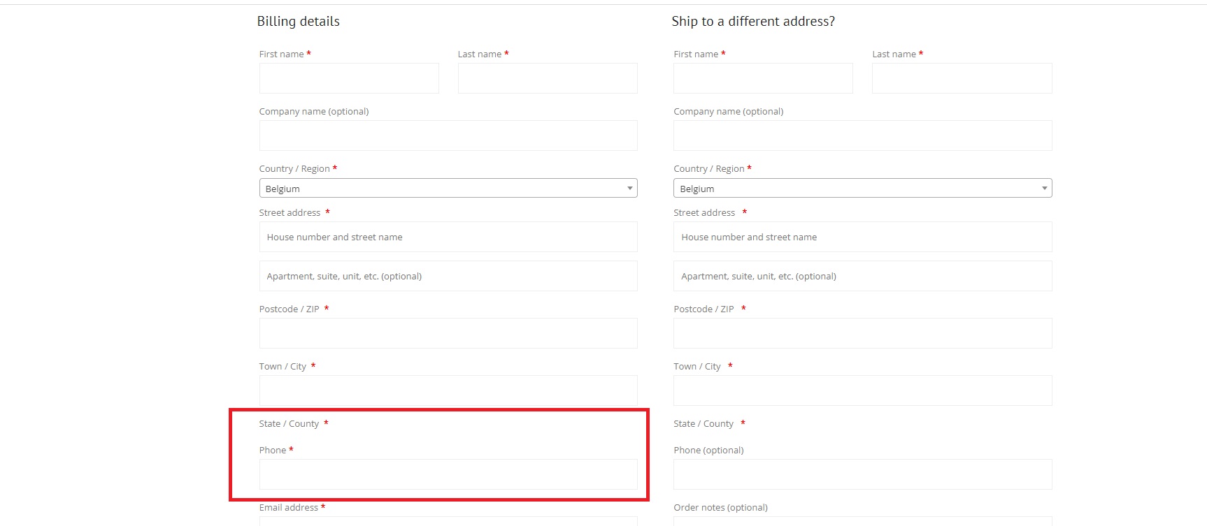 Shipping fields incorrect for belgium market · Issue #33835 · woocommerce/woocommerce · GitHub