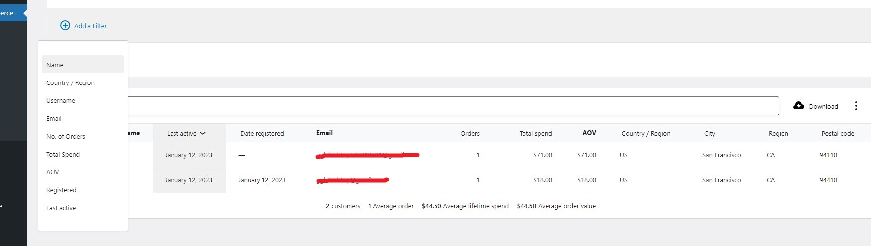 Unable to Filter Customer City, Region or Postal Code Using Advanced Filters · Issue #36383 ...