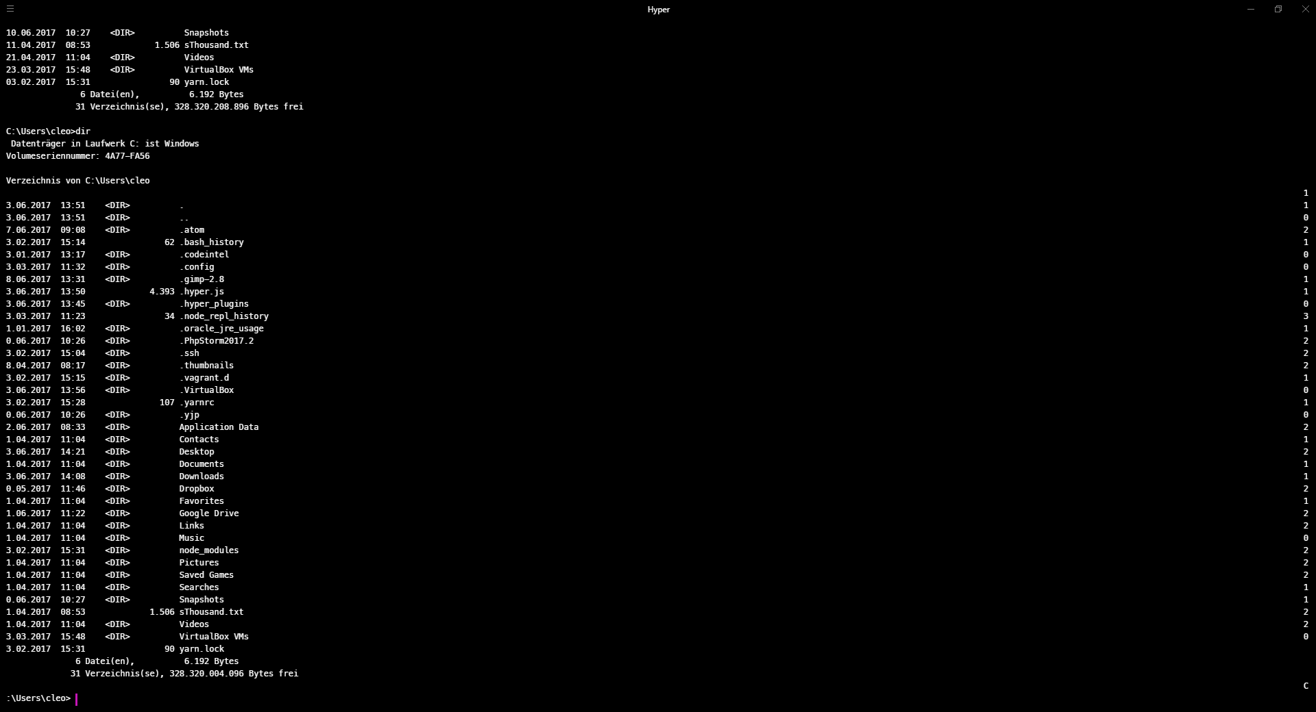 Directory listing, rows are not aligned · Issue #1930 · vercel/hyper · GitHub