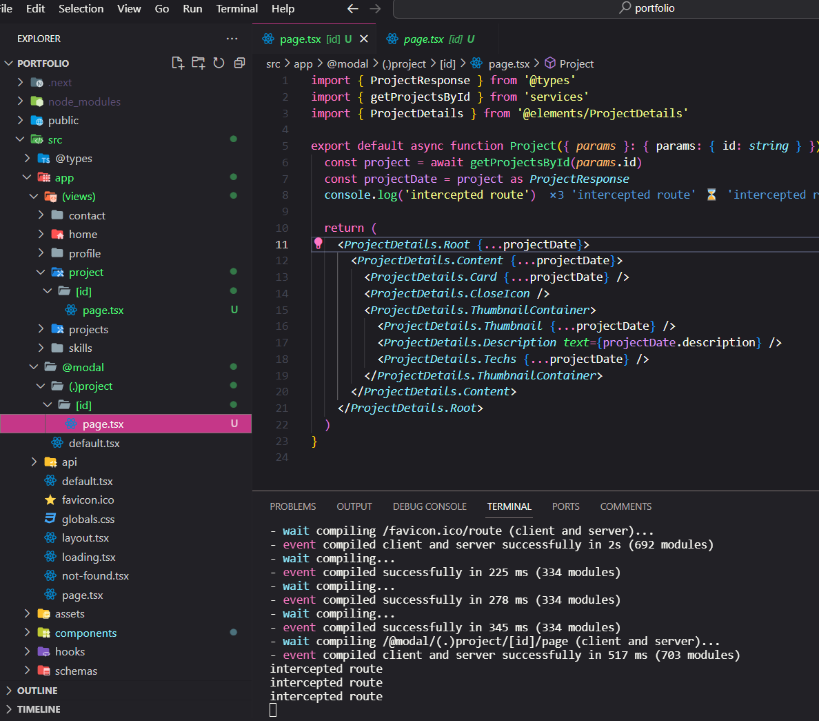 Intercepting parallel routes including dynamic route not working within ...