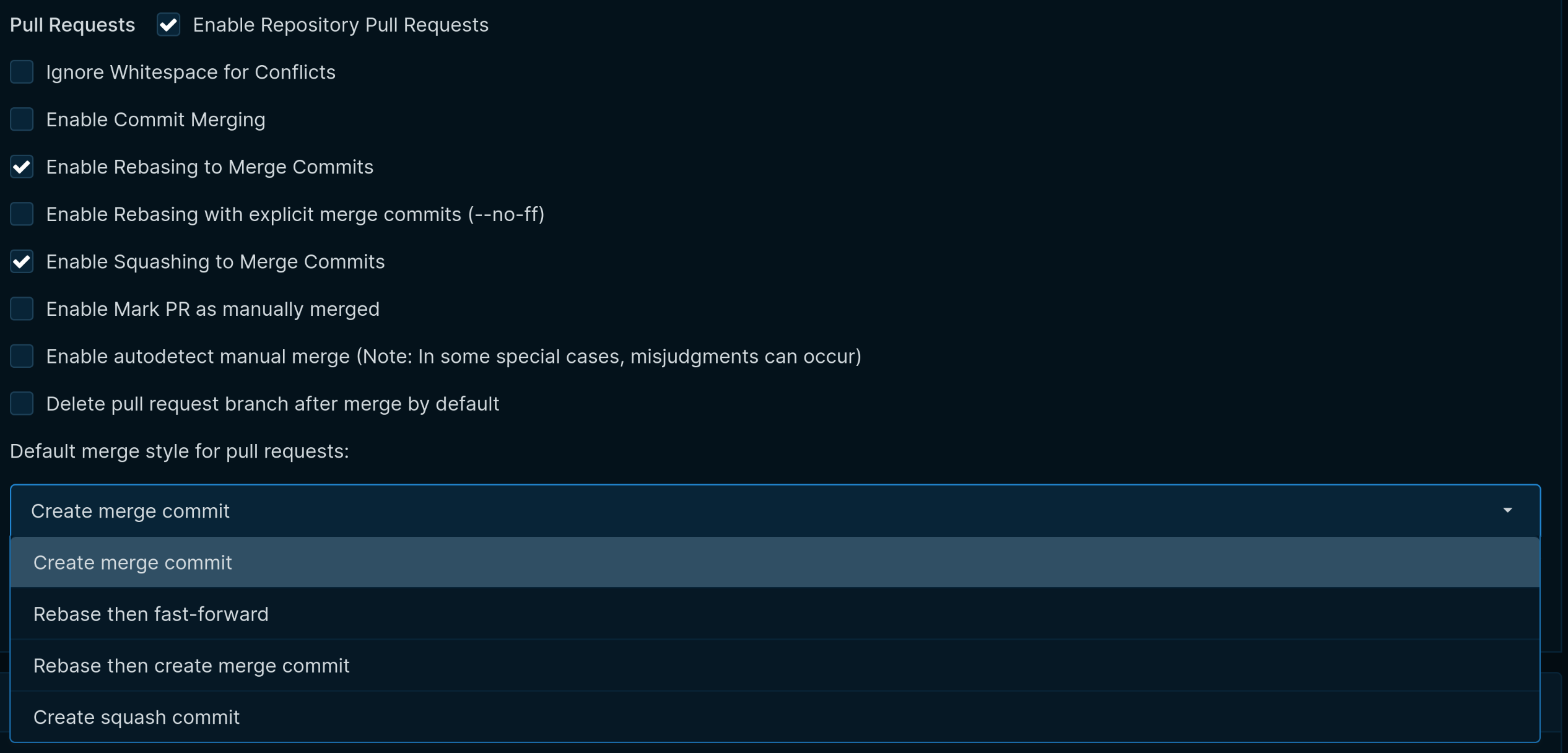 Confusing Ui For Configuring Allowed Merge Strategy · Issue 20696 · Go