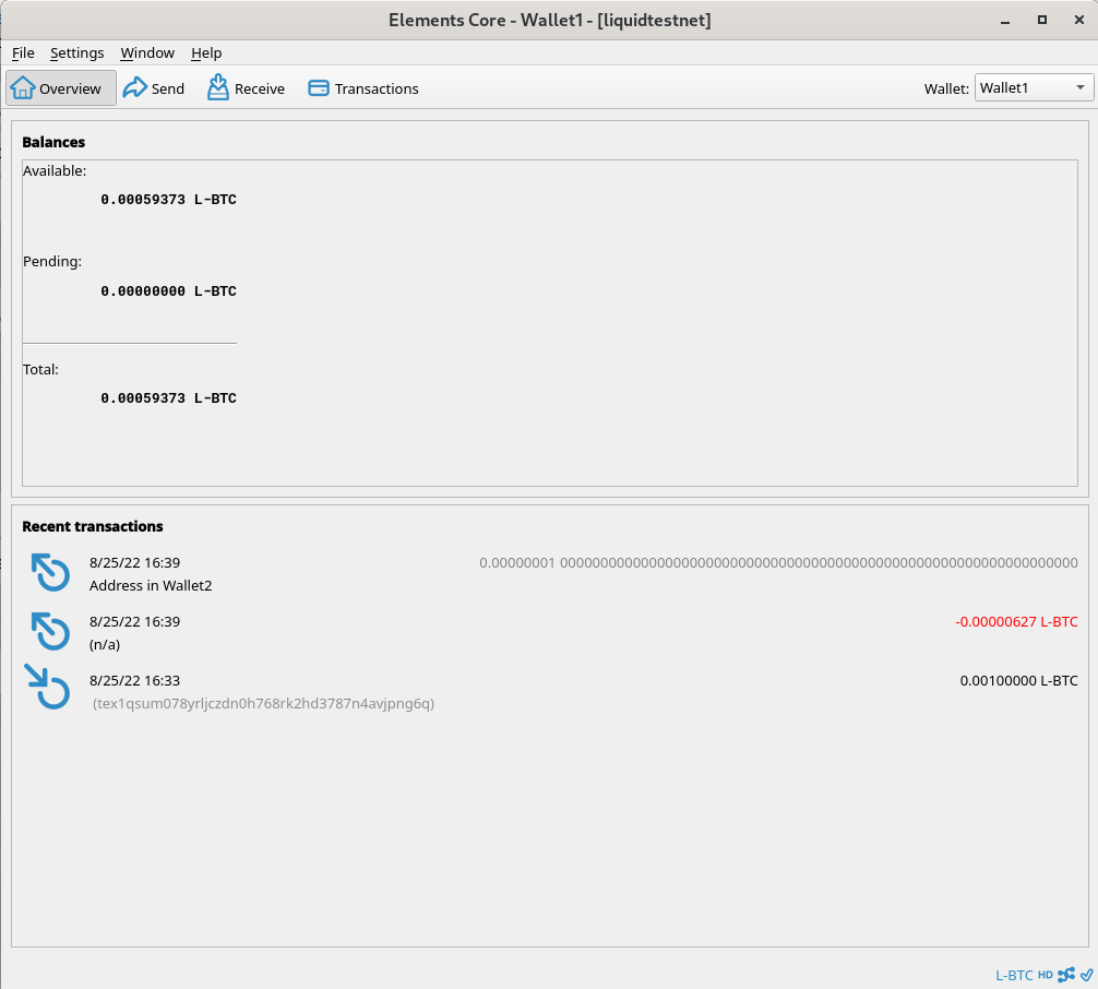 Elements Qt Fails To Show The Amount In The Sender S Wallet After Using The Send Button · Issue