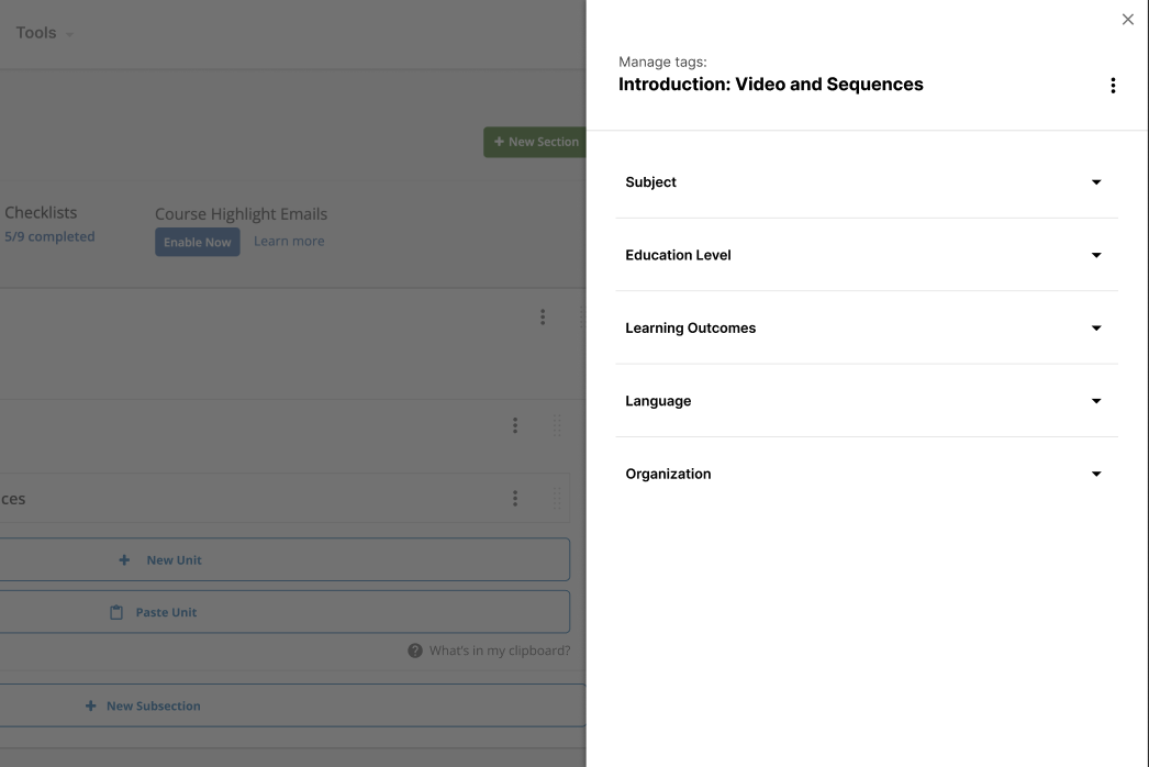 [Tagging] Display a unit's tags in the tag drawer · Issue #118 · openedx/modular-learning · GitHub