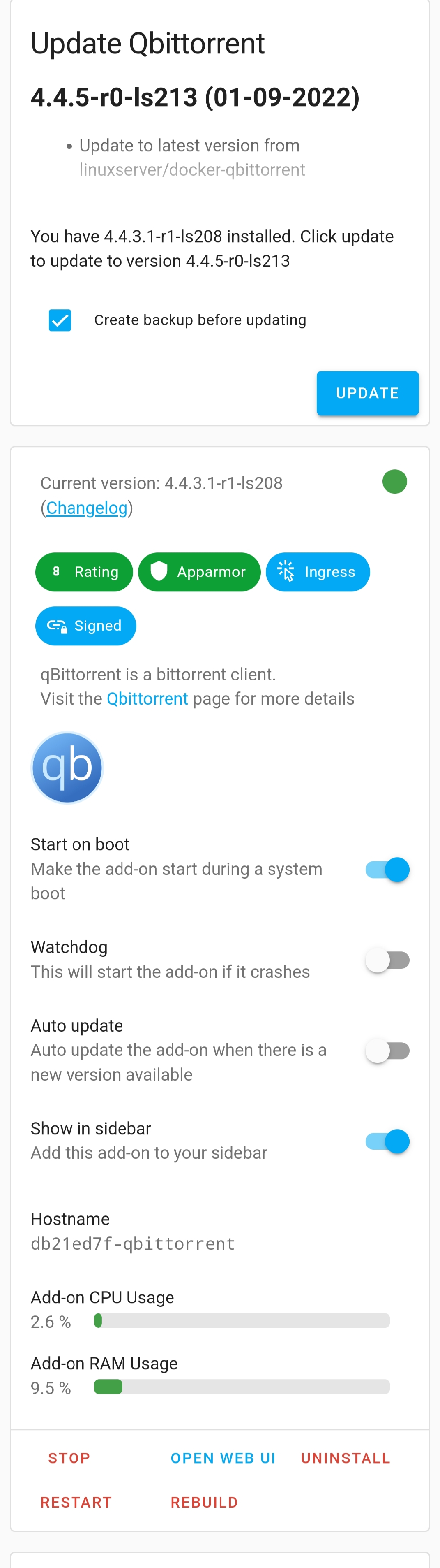 🐛 [qBittorrent] Abnormal CPU usage after update (4.4.5-r0-ls213 ...