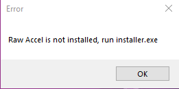 ,,Raw accel is not installed" even though I installed it. · Issue #147 · RawAccelOfficial ...