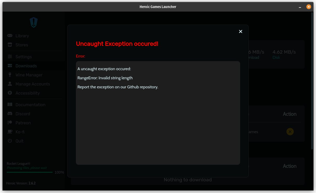 RangeError: invalid string length · Issue #2442 · Heroic-Games-Launcher/HeroicGamesLauncher · GitHub
