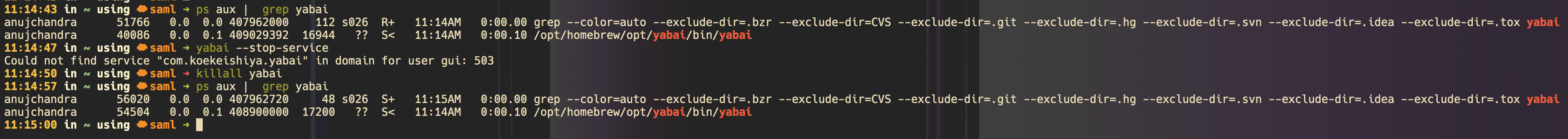 yabai process restarting even after stopping the service · Issue #1921 · koekeishiya/yabai · GitHub
