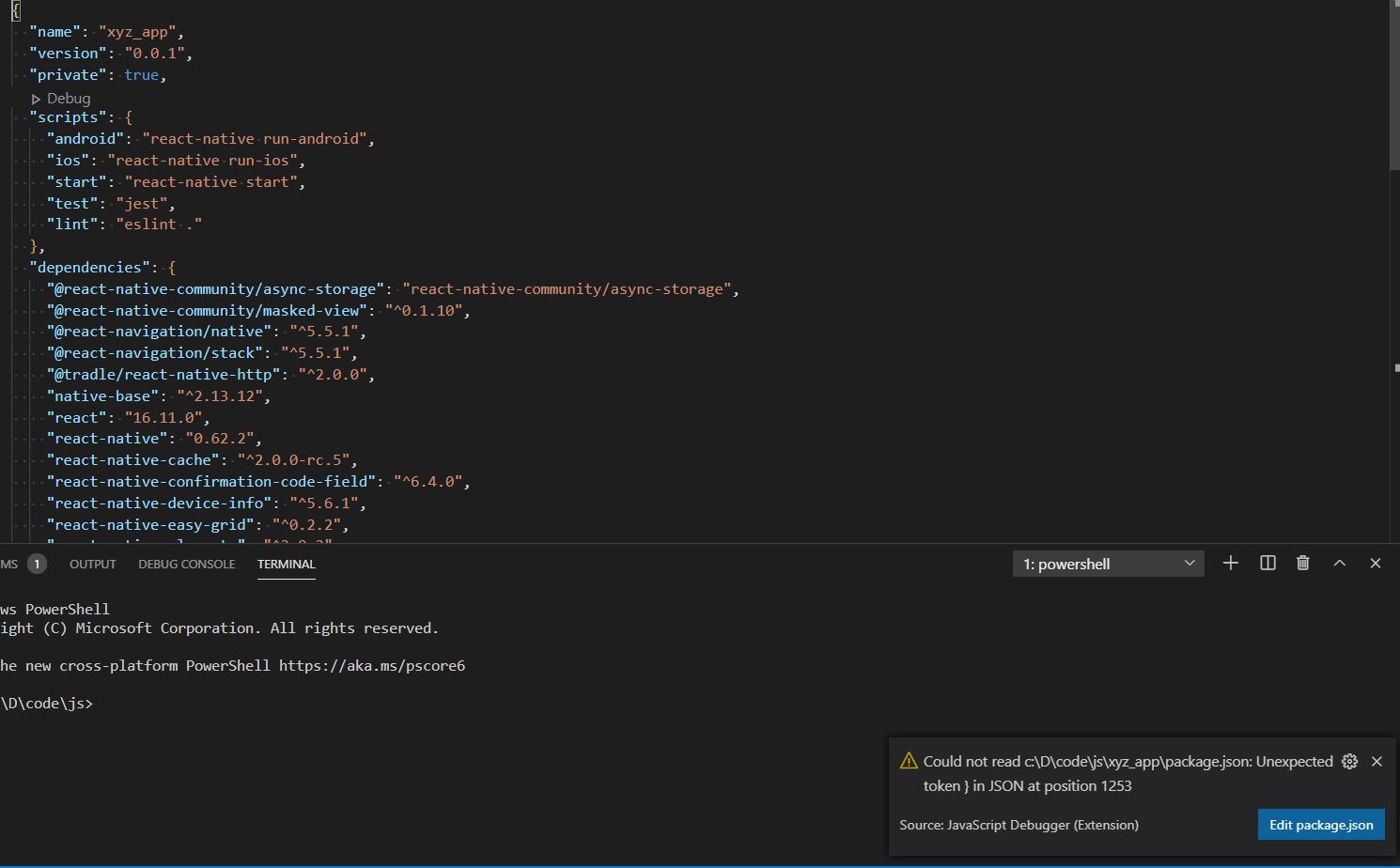 Ghost letter Debug in package.json in VS Code editor · Issue #101736 ...