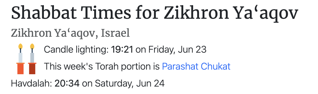 Jewish Times doesn't show the right hebcal values relative to the ...