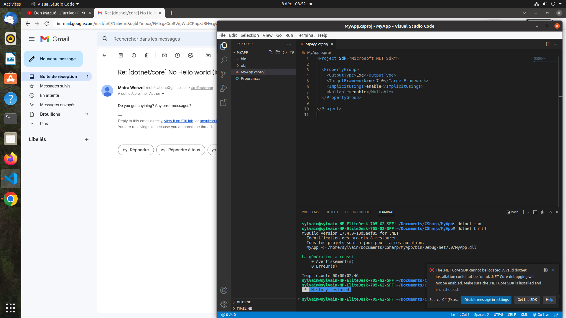 No Hello world · Issue #8021 · dotnet/core · GitHub