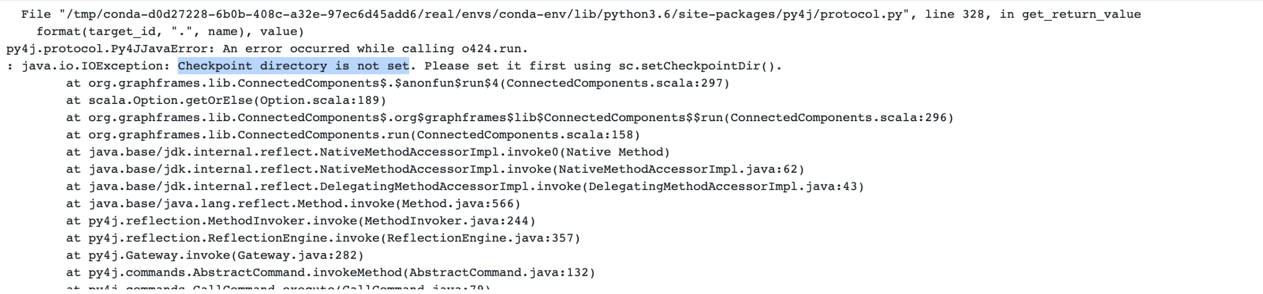 Allow setting a .localCheckpoint() in graphframes when using the graphframes algorithm · Issue ...