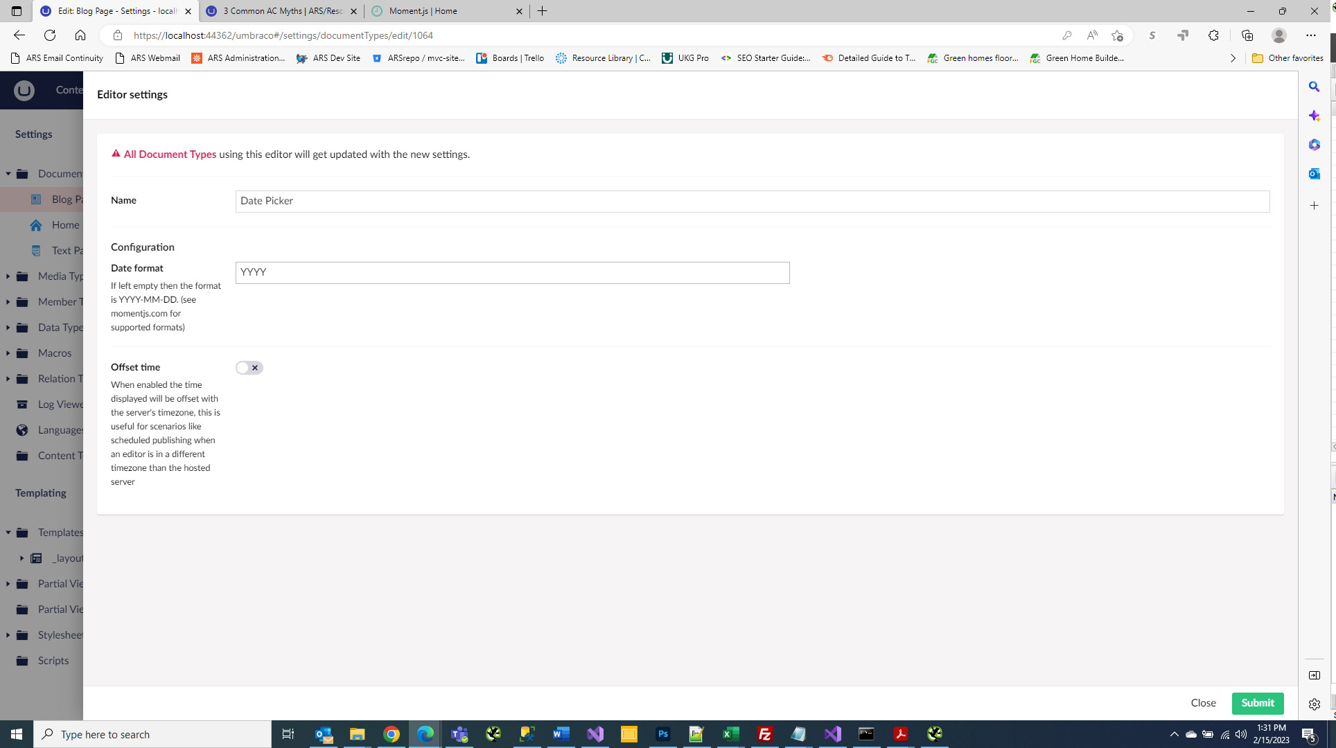 Date Picker Formatting Error · Issue 13850 · Umbraco Umbraco Cms · Github