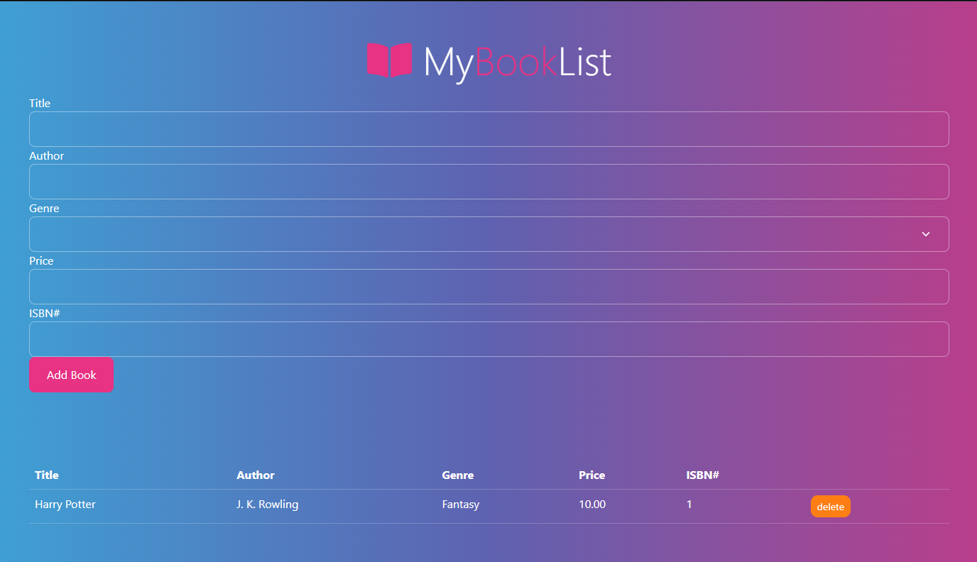 GitHub - DarjaLeonova/BookListApp