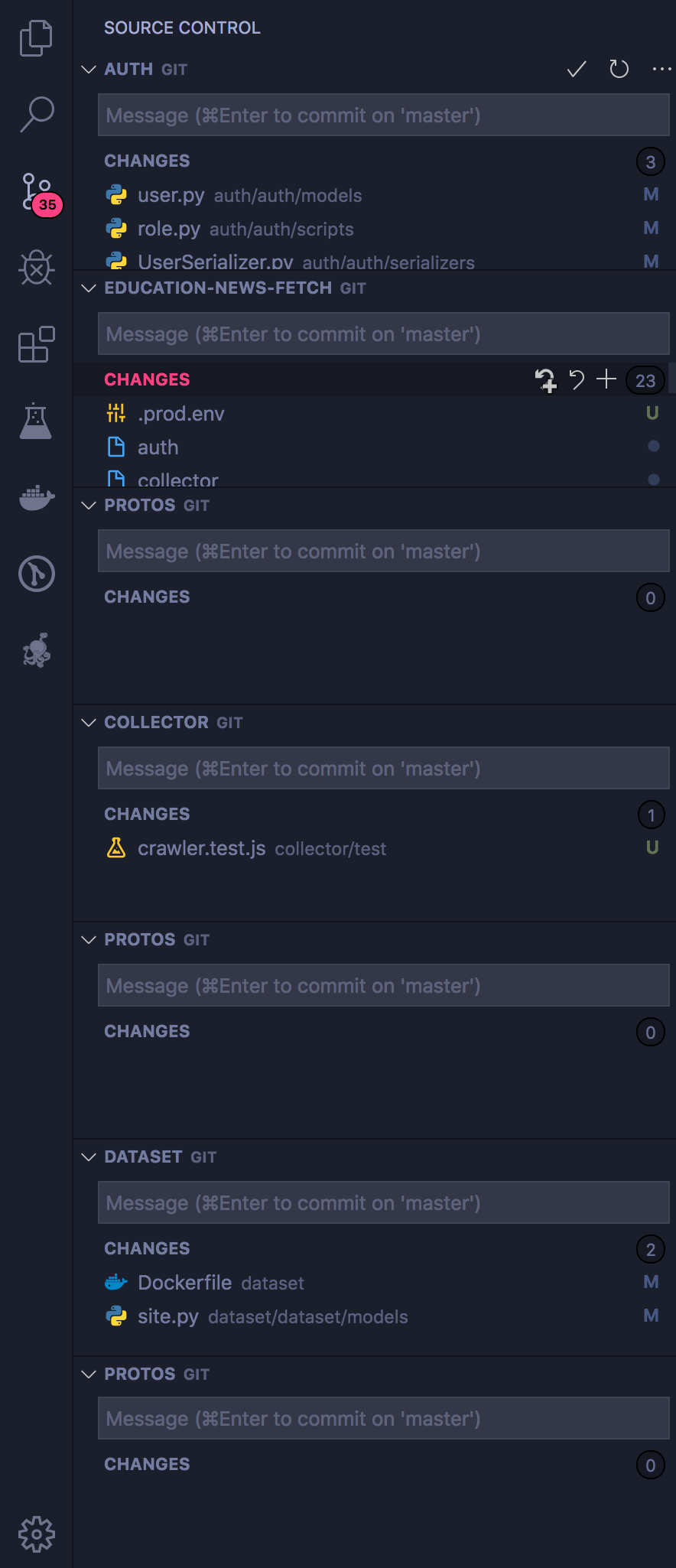 Source Control panel cannot scroll when git modules is filled in the whole panel · Issue #80355 ...